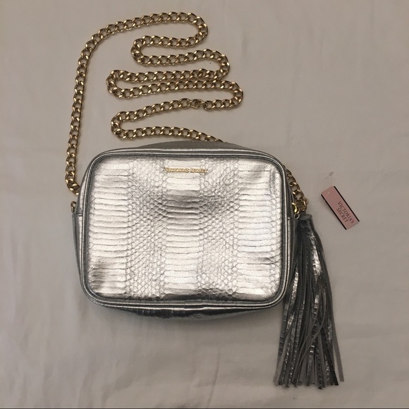 Victoria's Secret | Bags | Victorias Secret Silver Snake Print Bag W ...